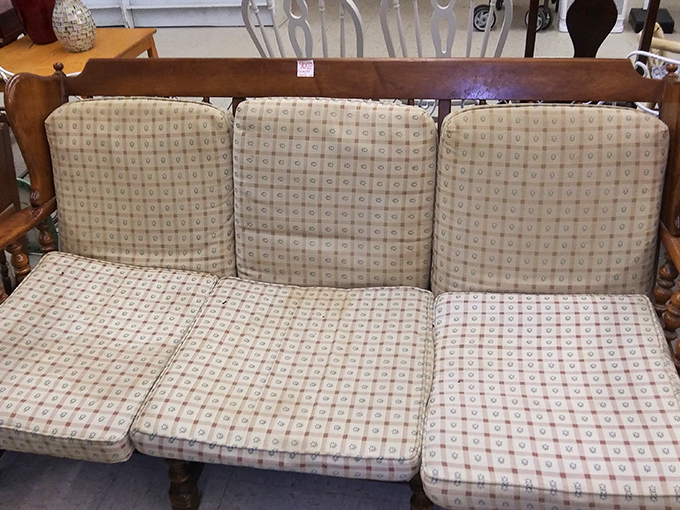 This vintage sofa has seen some living, but like many Florida retirees, it's ready for a vibrant second act.