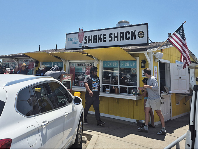 Crystal Cove Shake Shack serves oceanfront views with a side of legendary date shakes worth every minute in line.