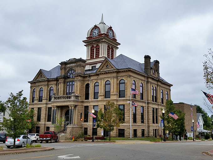 This classic Mail Pouch Tobacco barn outside Carrollton represents a vanishing piece of rural Americana still visible throughout Ohio's countryside.