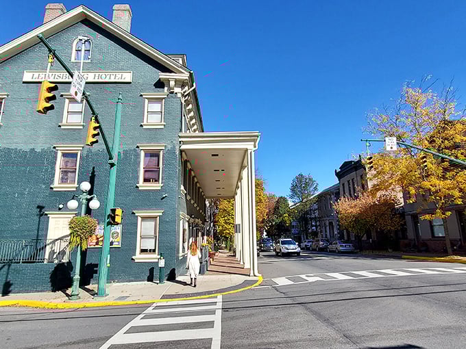The Lewisburg Hotel presides over downtown like the town's distinguished elder statesman.