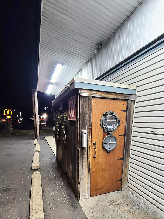 The entrance's wooden door with portholes isn't trying to be cute&mdash;it's preparing you for the nautical journey your taste buds are about to take.