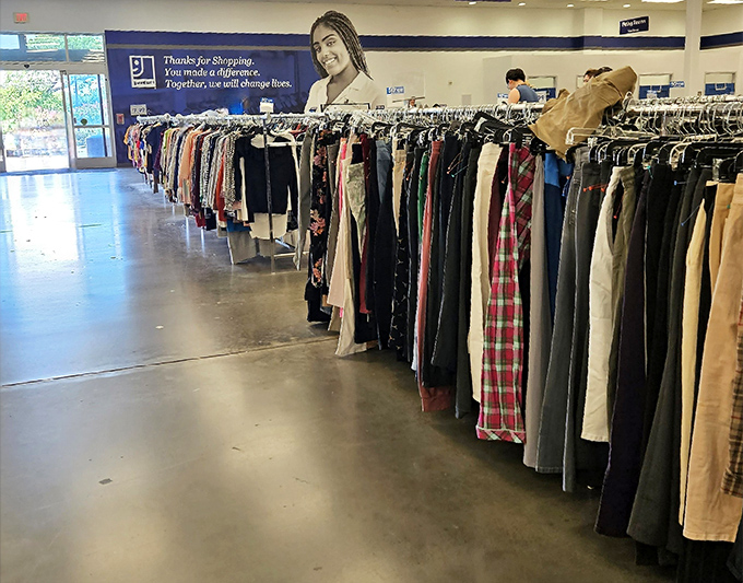 The endless aisles of possibility, where each hanger holds potential and every rack offers revelation.