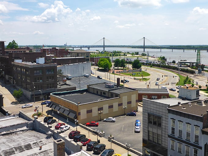 From this bird's-eye view, you can see how the Mississippi River embraces Alton like an old friend who's seen you through both good times and floods.