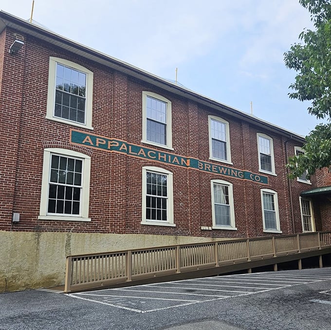 Appalachian Brewing Company proves that historic brick buildings make beer taste better. Industrial chic before it was trending on your Pinterest feed.