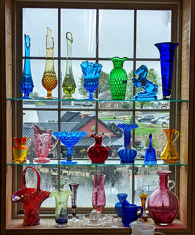 Sunlight transforms colored glass into jewels of the past&mdash;each piece catching light exactly as it did in parlors a century ago.