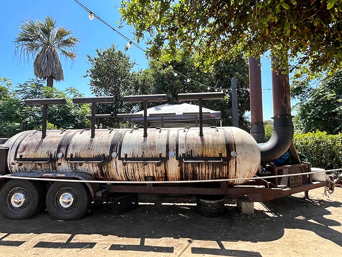 Meet the real star of the show—this battle-scarred smoker has more stories to tell than most people you'll meet today.