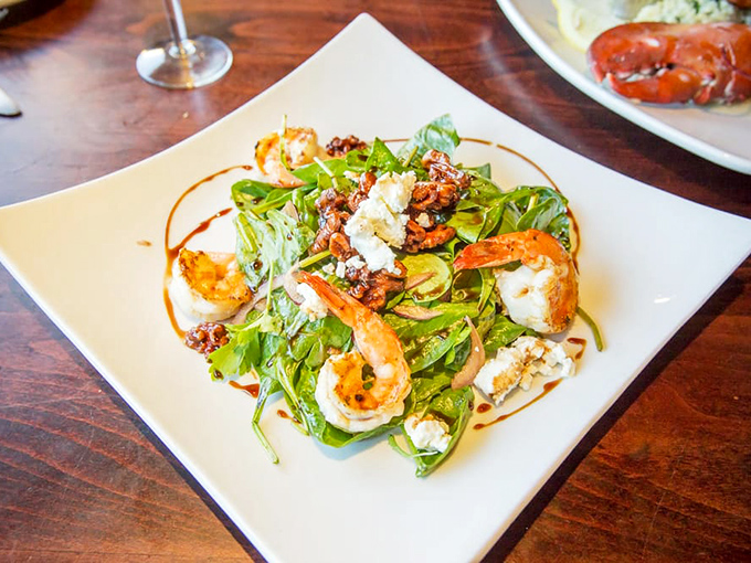 A salad that makes vegetables exciting&mdash;tender greens playing host to perfectly grilled shrimp, creating the illusion of healthful eating while still being utterly indulgent.