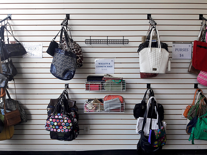 Handbag paradise at prices that won't require explaining to your spouse. That leopard print tote is practically begging to go home with someone.