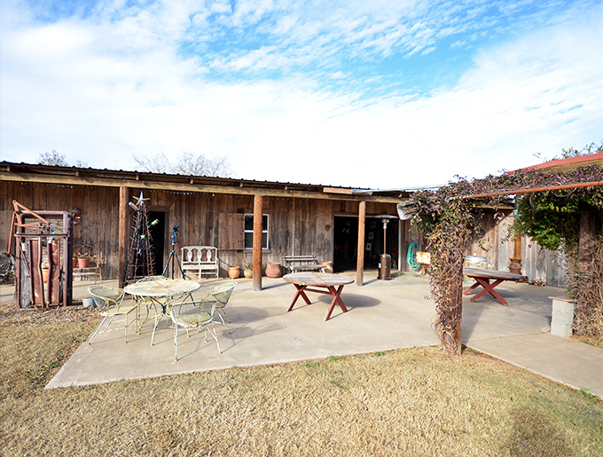 This rustic patio at Barking Rocks Vineyard isn't trying to impress anyone&mdash;which is precisely why it's so impressive. Wine country, Texas-style.