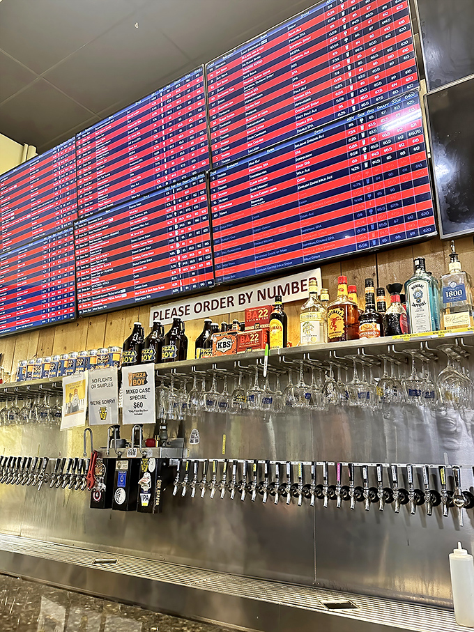 The tap system that beer aficionados dream about. Each handle represents a different liquid adventure waiting to happen.