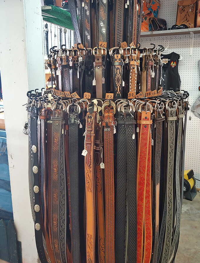 Leather belts hanging like patient sentinels&mdash;each one waiting for the perfect waist to circle and the perfect jeans to complete.