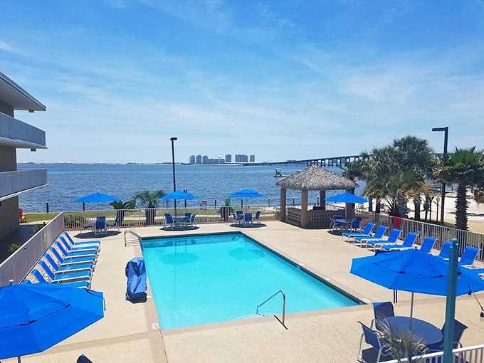 Pool or ocean? At Navarre's waterfront accommodations, the hardest decision of your day is which shade of blue to dive into first.