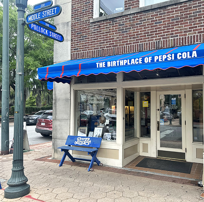 The Birthplace of Pepsi-Cola sits at the corner of Middle and Pollock Streets. Where a simple pharmacy concoction became an empire that would challenge the mighty Coca-Cola.