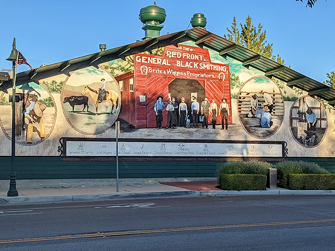 This vibrant mural celebrates Tehachapi's blacksmithing history with an artistic flair that stops pedestrians in their tracks. Public art at its finest.