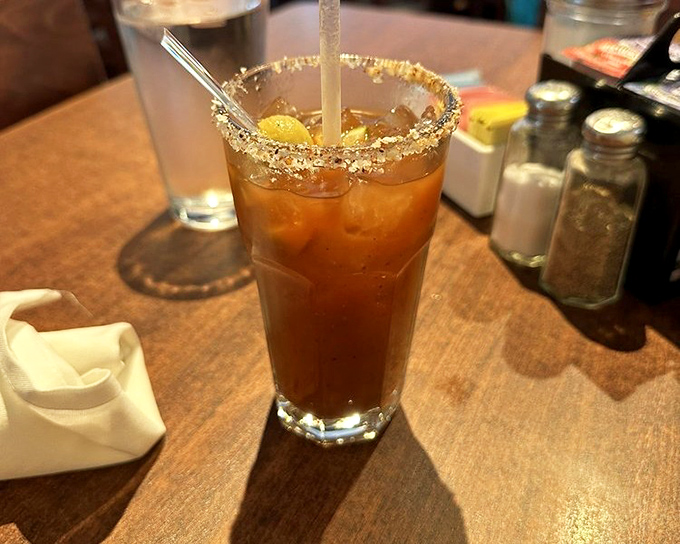A Bloody Mary garnished with the essentials&mdash;because sometimes breakfast needs to come in liquid form with a spicy attitude adjustment.