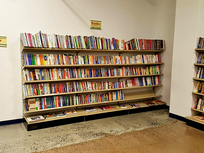 Literary treasures line these shelves like a personal library waiting to be discovered and loved.