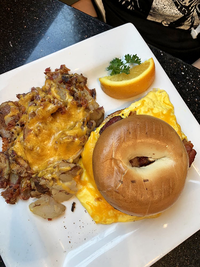 The breakfast sandwich that makes Monday mornings bearable. That cheese pull could win Olympic medals.