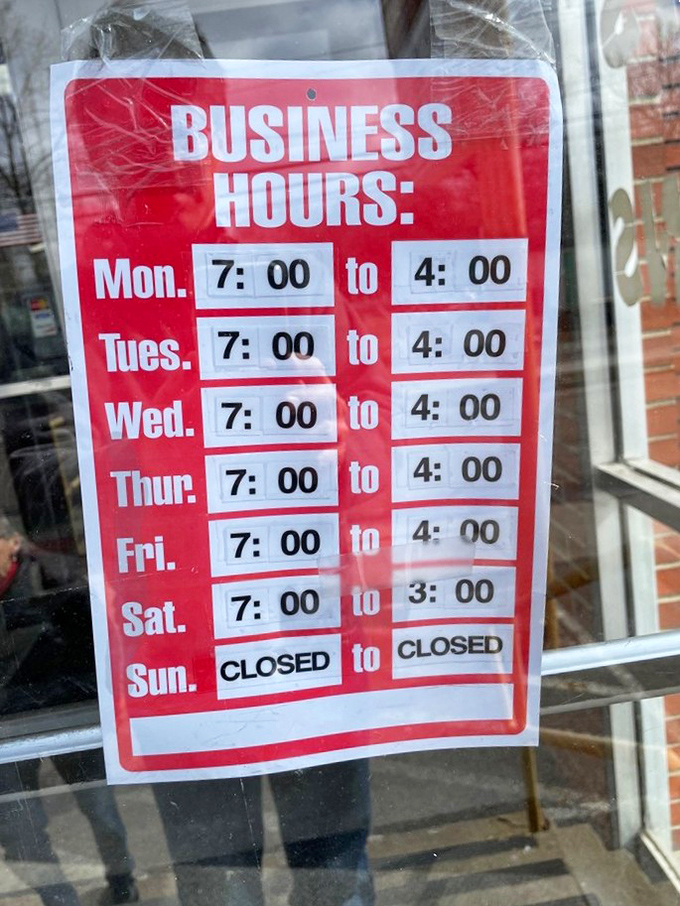 Early to rise, early to bake. These hours tell you everything&mdash;real bakeries operate when most of us are still dreaming about carbs.