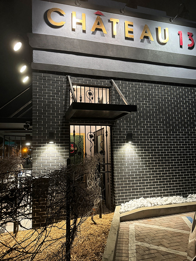 Ch&acirc;teau 13's moody entrance suggests what lies beyond isn't your average early-bird special. Date night just got an upgrade.