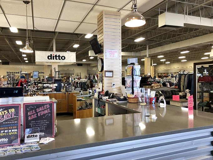 Command central where treasures receive their price tags and shoppers part with surprisingly small amounts of cash. Wallet therapy in session.