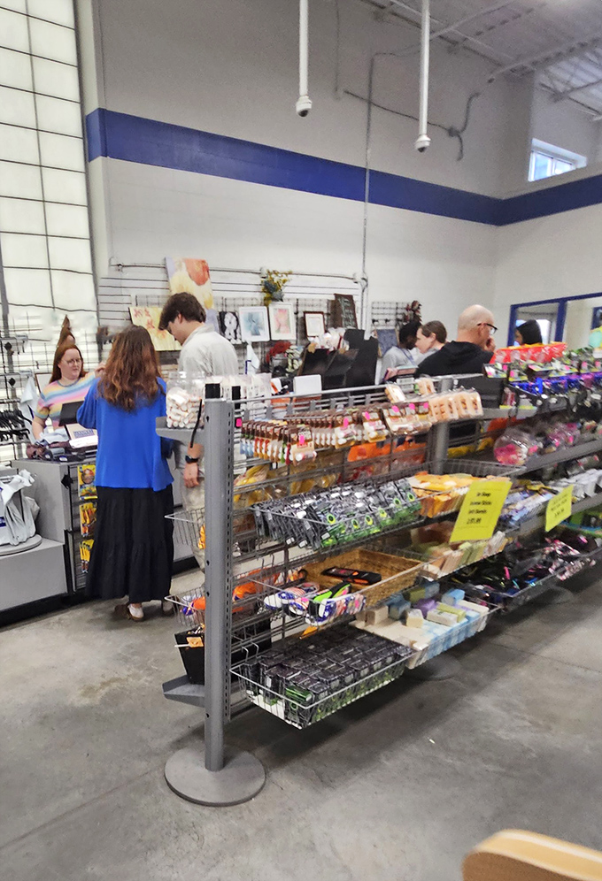 The checkout line&mdash;where candy temptations meet last-minute finds and friendly cashiers who've seen it all come through their lanekout stations.