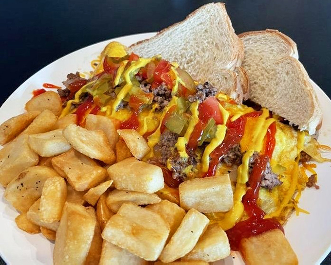 Whoever first thought to combine a cheeseburger with an omelet deserves a Nobel Prize in breakfast innovation.