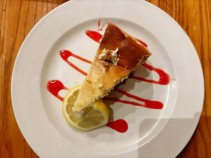 A slice of cheesecake that makes you wonder why you ever waste calories on lesser desserts. Worth every delicious bite.