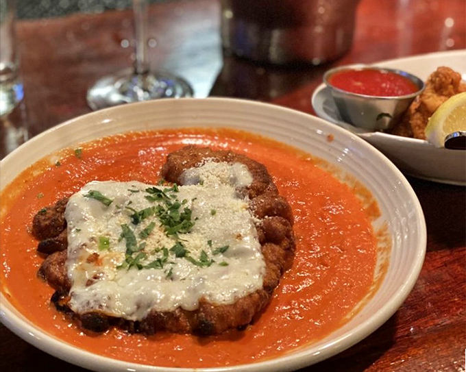 Chicken Parmigiana that doesn't just sit on the plate&mdash;it performs, with a supporting cast of bright tomato sauce and melted cheese.