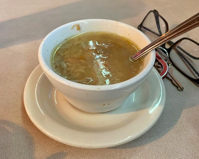 A humble bowl of chicken rice soup that somehow manages to taste exactly like what you need, whether you're under the weather or not.