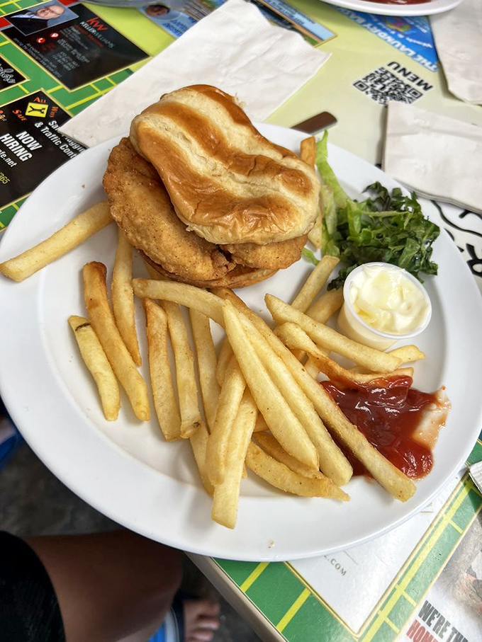 A sandwich that understands the importance of proper french fry accompaniment. Lunch that makes you rethink your breakfast-only policy.