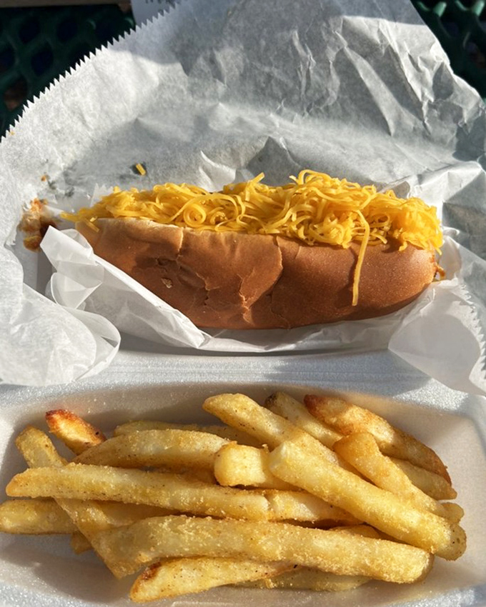 Cincinnati-style coney dogs don't need fancy toppings&mdash;just a blanket of that distinctive chili and a snowfall of finely shredded cheddar cheese.