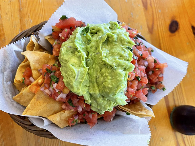 Chips, guac, and pico de gallo—the holy trinity of Mexican appetizers executed with a precision that would make a surgeon jealous.