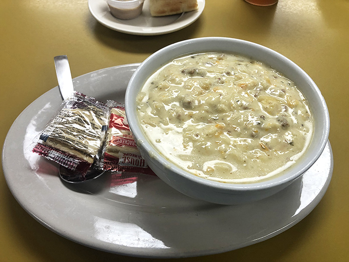 Clam chowder so creamy and substantial you could stand a spoon in it&mdash;the kind that makes rainy days something to look forward to.