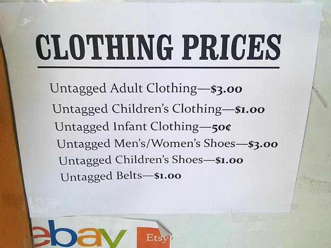 The price list that'll make your wallet sing! Where else can you dress a child from head to toe for less than your morning coffee?