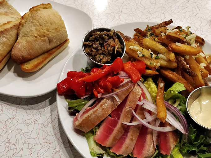 Seared tuna, perfectly pink, surrounded by colorful companions&mdash;a plate that makes you wonder why you'd ever eat any other way.