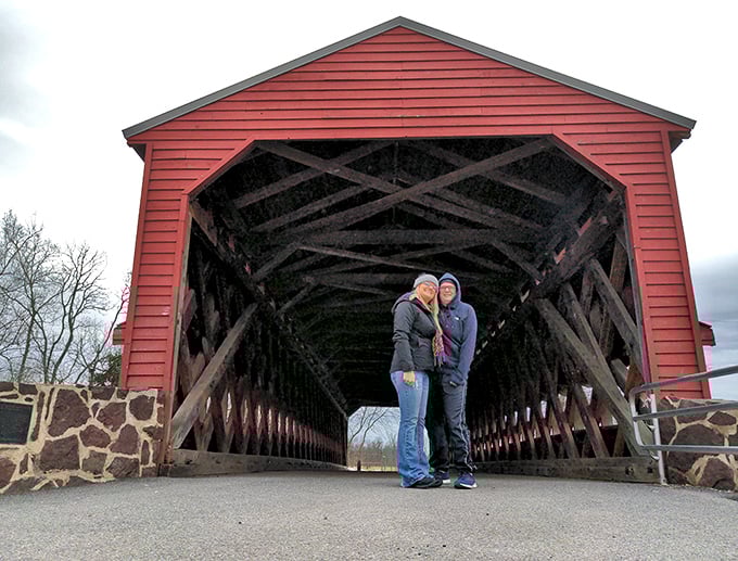 Romance finds its perfect backdrop at Sachs Bridge, where couples create new memories against a canvas of American history.