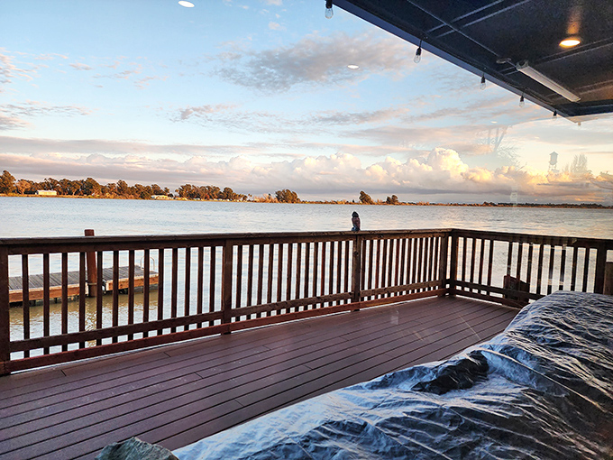 Sunset on the deck&mdash;that magical moment when the Delta paints the sky and you realize dessert came with a view you couldn't possibly order.