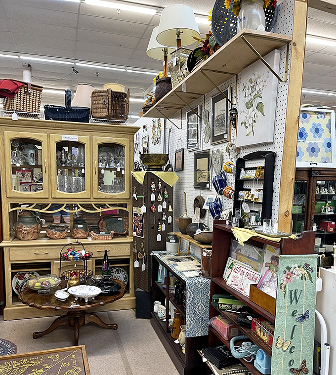 Every vendor booth is its own carefully curated universe, where vintage hutches display treasures that survived decades of spring cleanings.