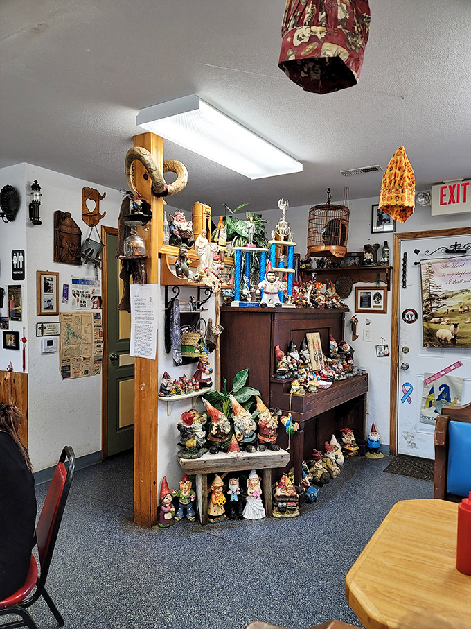 "Can you count the gnomes?" isn't just a menu challenge—it's a way of life. This corner collection is just the beginning of the gnome hunt.