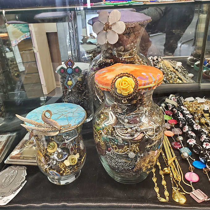 Vase-apalooza! These decorative vessels have seen everything from grocery store carnations to wedding bouquets, now waiting for their next floral adventure.