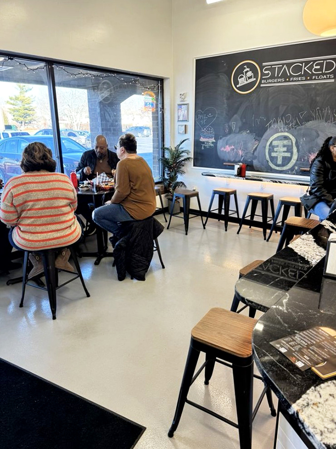 Dining at Stacked feels like joining a community, where strangers share nothing but good taste and the mutual appreciation of a proper burger.
