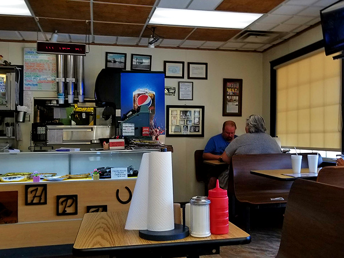Diners lost in conversation and comfort food. In an age of phone-scrolling meals, people still look each other in the eye at the Hitching Post.