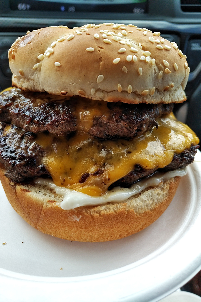 This double cheeseburger isn't just a meal &ndash; it's a monument to American excess done exactly right. Two patties, twice the pleasure.