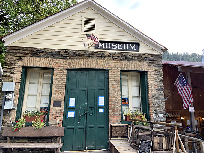 Downieville's Museum holds Gold Rush secrets behind its stone facade. History preserved by locals who understand its value better than any gold nugget.