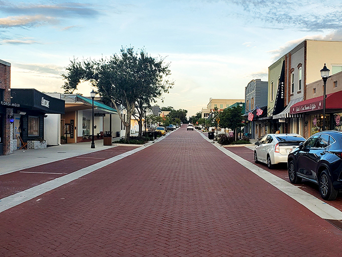 Brick-paved streets lined with shops create the kind of downtown where you'll accidentally spend three hours when you only planned for "a quick stop."