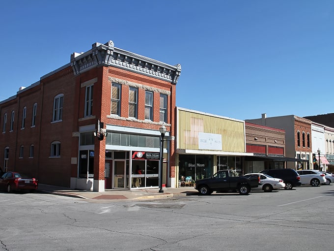 Corner buildings with ornate architectural details remind visitors of Neosho's prosperous past, while affordable present-day shops fill their interiors.