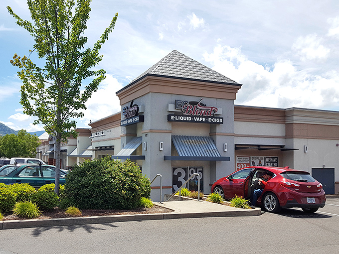 Every town needs its practical side&mdash;vape shops and convenience stores keep things real while the mountains keep things spectacular. 