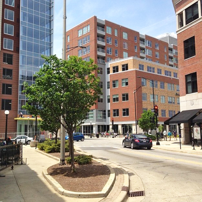 Urban planning done right &ndash; where trees soften concrete edges and pedestrians remember they're the stars of this city show.