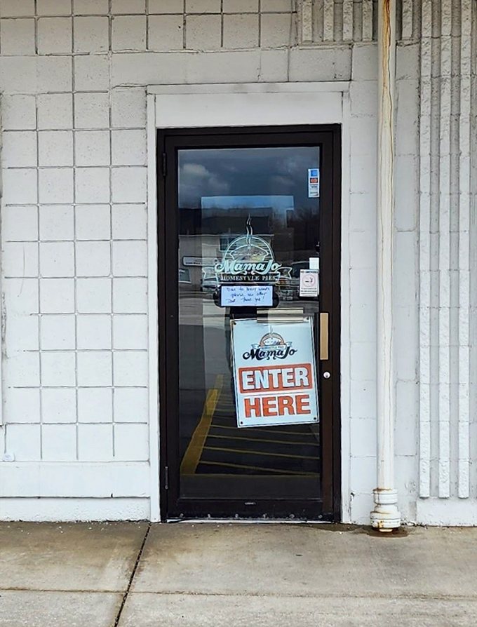 "Enter Here" might be the most honest sign in Ohio. It should add "Exit Happier" as the inevitable conclusion to your pie pilgrimage.