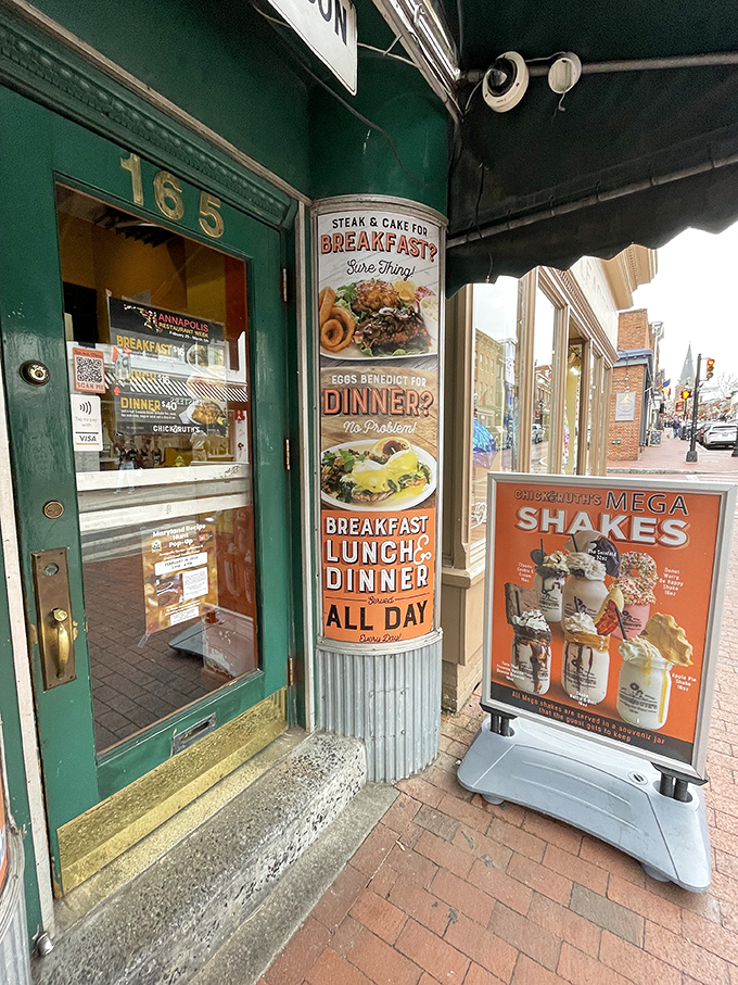 "Breakfast, Lunch, Dinner ALL DAY" isn't just a sign&mdash;it's a philosophy that time shouldn't dictate when you can enjoy pancakes.